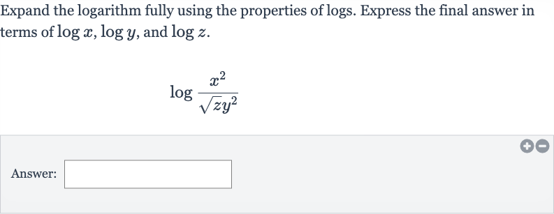 (Solved)-Expand the logarithm fully using the properties of logs. Exp